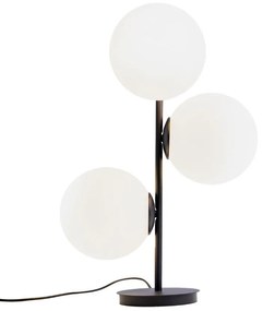 OnaDnes -20% Nordic Design Bílo černá skleněná stolní lampa Bubbly