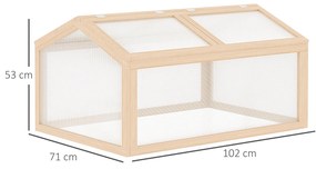 Outsunny skleník se studeným rámem 102x71x53cm s dřevěným polykarbonátovým krytem odolným proti povětrnostním vlivům pro zahradnictví a péči o rostli…