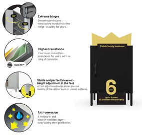 Černý kovový noční stolek MIA Modern 424 x 595 x 400 mm