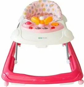 ECOTOYS Chodítko interaktivní růžové / od 6 měsíců
