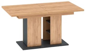 Jídelní stůl rozkládací FIDEL dub craft zlatý/grafit šedá - TempoKondela