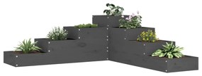 Zahradní truhlík 4patrový 106x104,5x36 cm šedý masivní borovice - Default Title