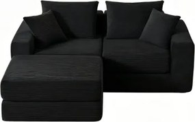 Aosom Bezkostrové sofa s protiskluzovou základnou, s širokými područkami, pohodlnými opěradly a vysoce elastickým polstrováním, rozměry 259,5 D x 96 …