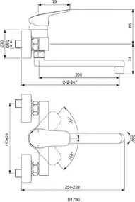 Ideal Standard CeraFlex - Dřezová baterie | s otočným vývodem 200 mm c