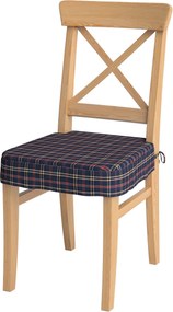 Sedák na židli IKEA Ingolf barva tmavě modrá látka vzorované
