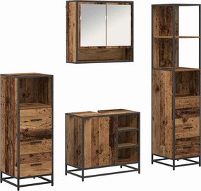 Sada koupelnového nábytku 4 ks Staré dřevo 65 x 33 x 60 cm 3402542