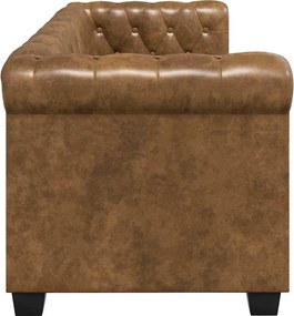 vidaXL Chesterfield sada 2místné a 3místné pohovky [274322] Barva: Hnědá