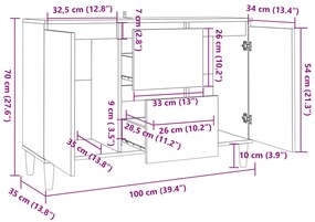 vidaXL Marketos Příborník dub sonoma 101 x 35 x 70 cm kompozitní dřevo