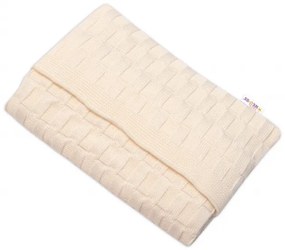 Luxusní bavlněná pletená deka, dečka CUBE, 80 x 100 cm - ecru