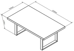 Wuders Konferenční stolek Falco Velikost: 1200 x 700 mm, Výška: 450 mm 1200 x 700 mm