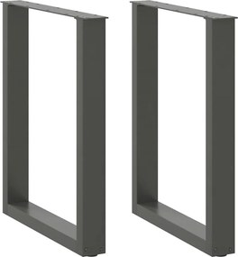 vidaXL Nohy k jídelnímu stolu ve tvaru U, 2 ks, ocel, 70 x (72-73) cm, ocel [4013185] Barva: antracitová