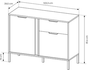 LARS a | komoda 103 2DS | 103,3 cm | antracit