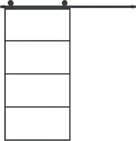Posuvné dveře s kováním 102,5 x 205 cm ESG sklo a hliník 3152150