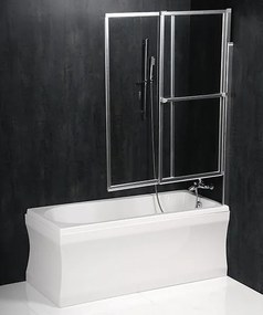 Polysan Polysan, OLBIA pneumatická vanová zástěna 1230mm, stříbrný rám, čiré sklo, 30317