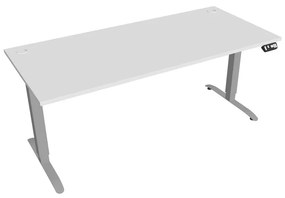 Elektr. nastavitelný stůl 180x80 s pamětí - HOBIS MOTION MS 2M 1800 Dekor stolové desky: bílá, Barva kovové podnože: stříbrná