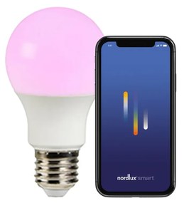 Stmívatelná smart LED žárovka RGB NORDLUX E27 ovládaná přes Bluetooth