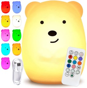 Dětská stolní LED lampa Bear bílá