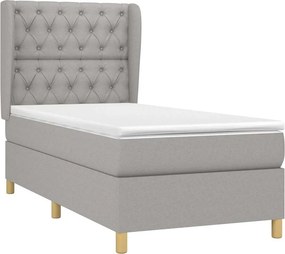 Box spring postel s matrací světle šedá 80 x 200 cm textil 3128717