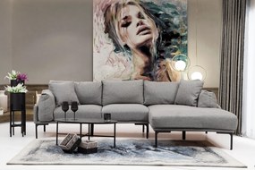 Hanah Home Rohová pohovka LEO šedá pravá 560ARE1172