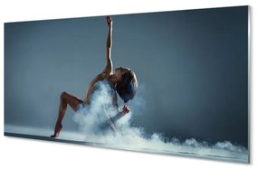 akrylový obraz Žena tančí kouř 125x50 cm