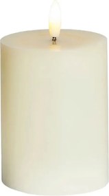 LED svíčka na baterie vosková Sille Ivory, Ø 7,5 × 10 cm, bílá, 2× AA