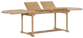 Rozkládací zahradní stůl 180–280x100x75 cm masivní teak oválný,  44679