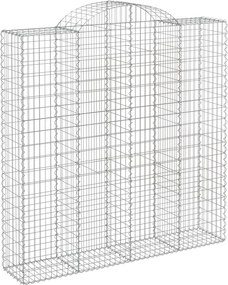 Klenuté gabionové koše 2 ks 200x50x200/220cm pozinkované železo 3146425