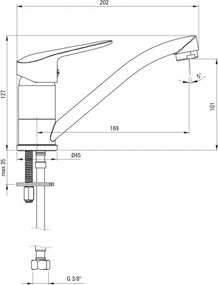 Deante BMO_N26M - Umyvadlová baterie BORO 12,7 cm černá