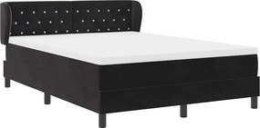 Postel s boxspringem s čelo Černá 140 x 200 cm samet 3340336