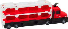 LEAN Toys Lora Odtahovka Závodní dráha 2 v 1 Světla Zvuky Značky Autíčka Červená