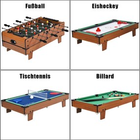 Costway 4 v 1 Hrací stůl a na stolní tenis a na vzdušný hokej a na fotbálek