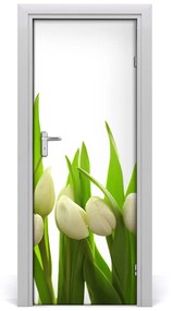 Fototapeta na dveře Bílé tulipány 95x205 cm