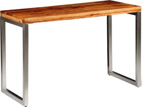 vidaXL Jídelní/kancelářský stůl masivní sheesham a ocelové nohy [242126]