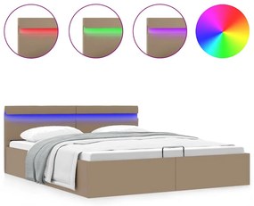 Rám postele LED úložný prostor cappuccino umělá kůže 160x200 cm 285562