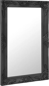 Nástěnné zrcadlo barokní styl 50 x 80 cm černé 320323