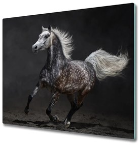Skleněná krájecí deska Šedý arabský kůň 60x52 cm