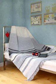 Unia - Cotton Cloud Bavlněná akrylová přikrývka 150x200 0488/8 bílá šedá grafitové pruhy přehoz přes postel přikrývka