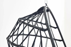Skládací závěsné houpací křeslo Houseland Madives černé
