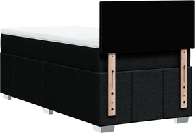 Box spring postel s matrací černá 90x200 cm textil 3286946