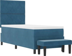 Postel s boxspringem s čelo Tmavě moddrá 200 x 80 cm samet 3344544