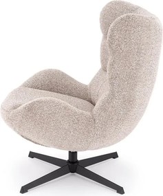 Otočné relaxační křeslo JACKIE — kov, látka, béžová