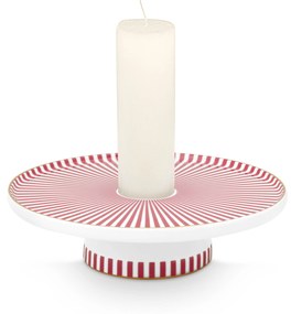 Pip Studio Royal Stripes svícen 14 cm, růžový