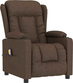 Masážní křeslo hnědé textil 339062