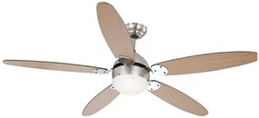 Stropní ventilátor Globo Azura / osvětlení / 132 cm / 60 W / buk / hnědá