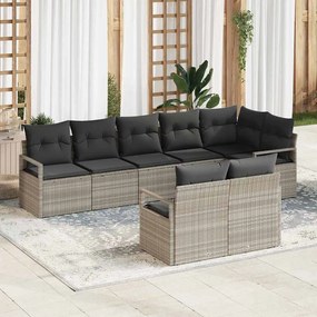 Set pohovek 8 ks Světle šedá polyratan 3346432