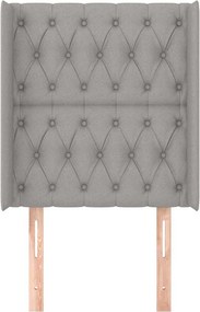 Čelo postele typu ušák světle šedé 83x16x118/128 cm textil 3119890