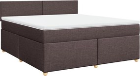Box spring postel s matrací tmavě hnědá 180x200 cm textil 3289055
