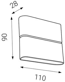 LED2 - LED Venkovní nástěnné svítidlo FLAT 2xLED/3W/230V antracit IP54