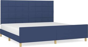 Rám postele bez matrace modrý 200 x 200 cm textil 3125087