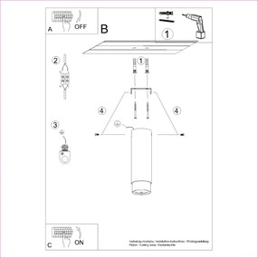 Sollux Lighting Stropní svítidlo NERO 22,5 černé/chromové